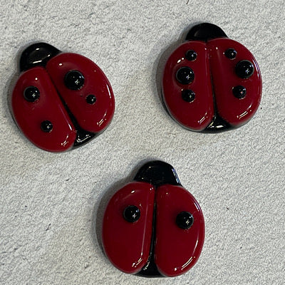 Ladybugs, 96 COE 1” x 1.2” – River House Glass
