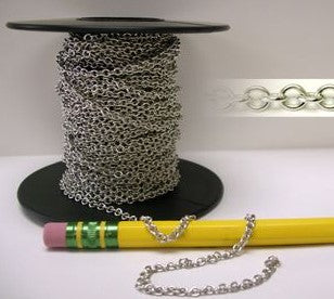 deco chain silver tone, 1 foot – River House Glass